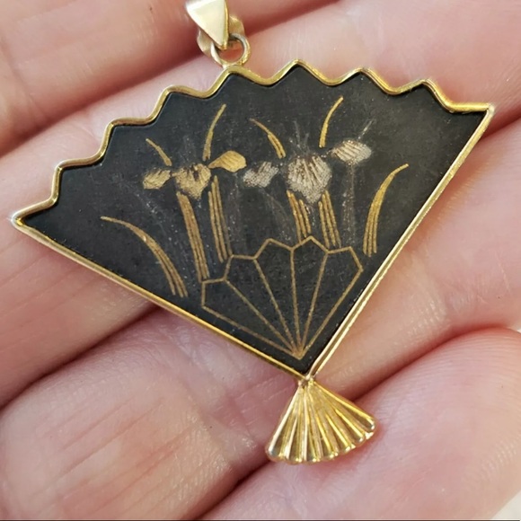 AMITA | Jewelry | Vintage 96s Amita Japan Damascene Oriental Fan 15 ...